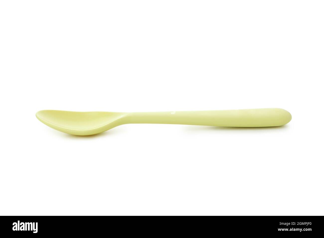 Single plastic spoon isolated on white background Stock Photo - Alamy