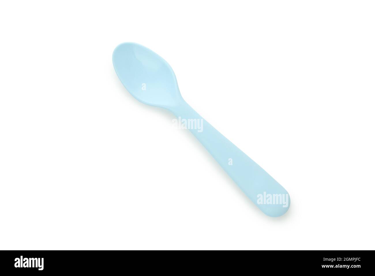 Single plastic spoon isolated on white background Stock Photo - Alamy