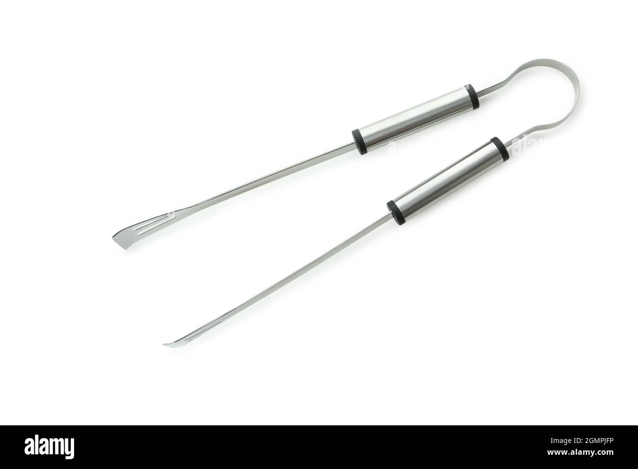 Metal tongs isolated on a white background Stock Photo - Alamy