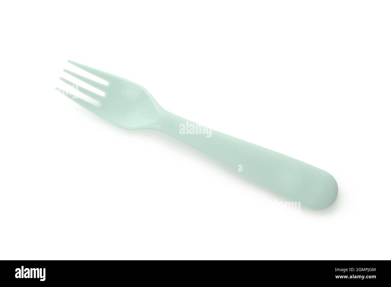 Single plastic fork isolated on white background Stock Photo - Alamy