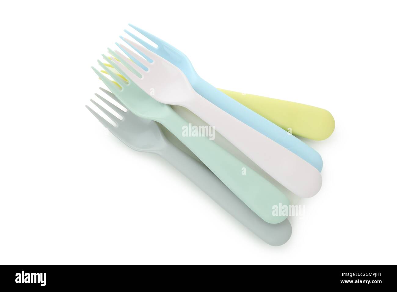 Colorful plastic forks isolated on white background Stock Photo - Alamy