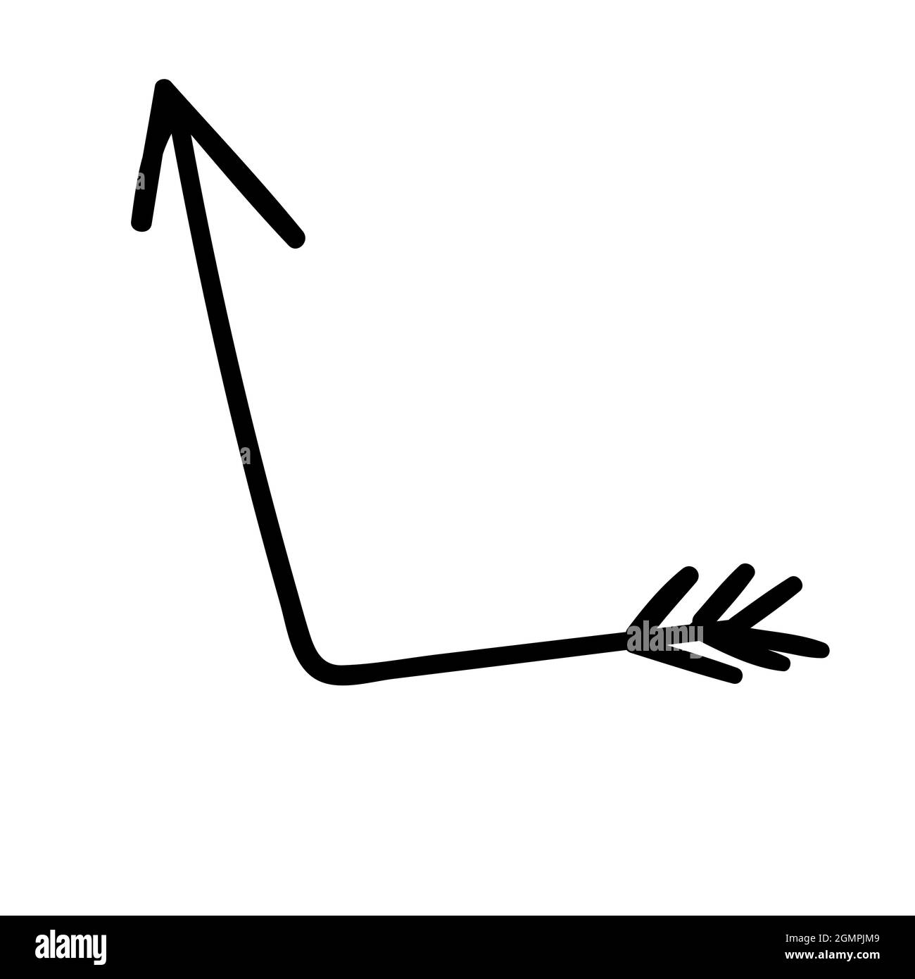 black angle arrow. doodle vector illustration element Stock Vector ...