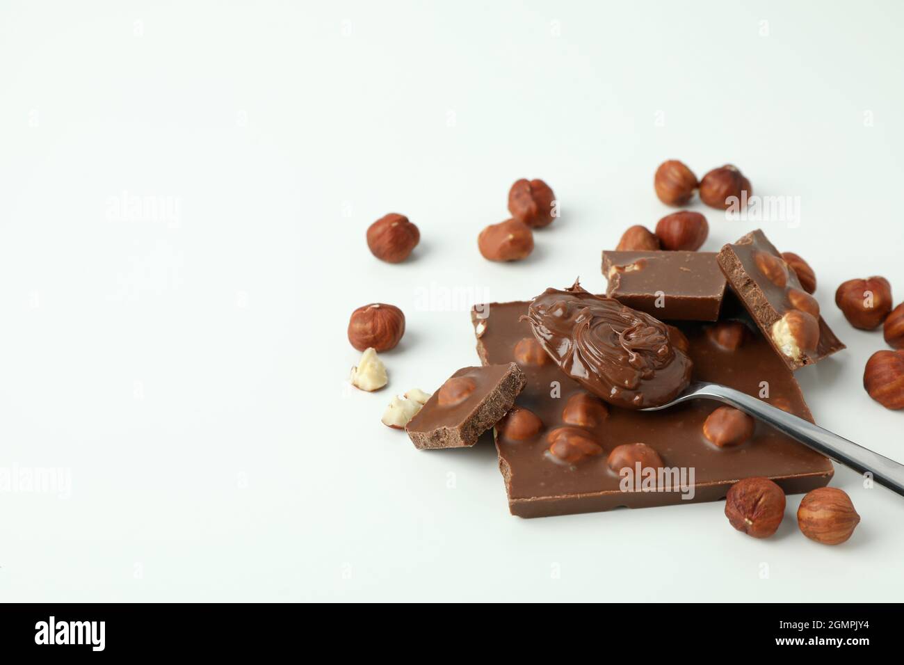 Spoon chocolate paste nuts hi-res stock photography and images - Alamy