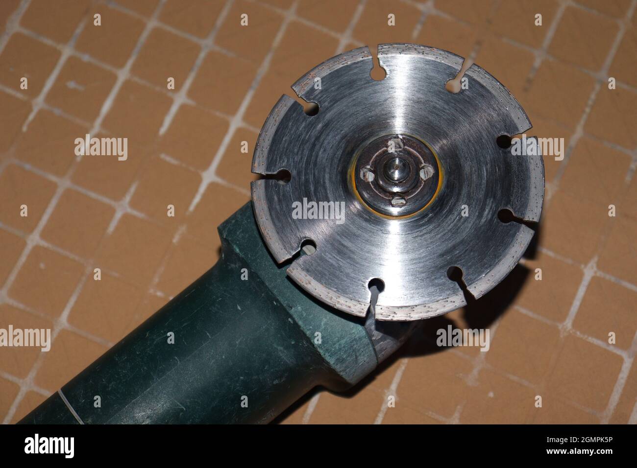 tile cutter machine with blade in house with worker Stock Photo - Alamy