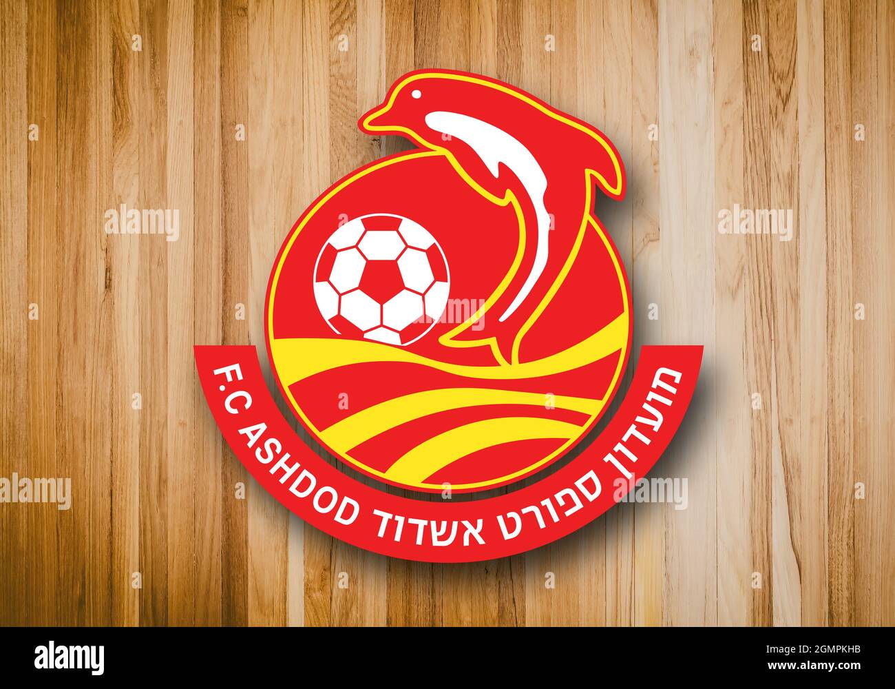 Coat of arms F.C. Ashdod, Ashbod, a football club from Israel Stock ...