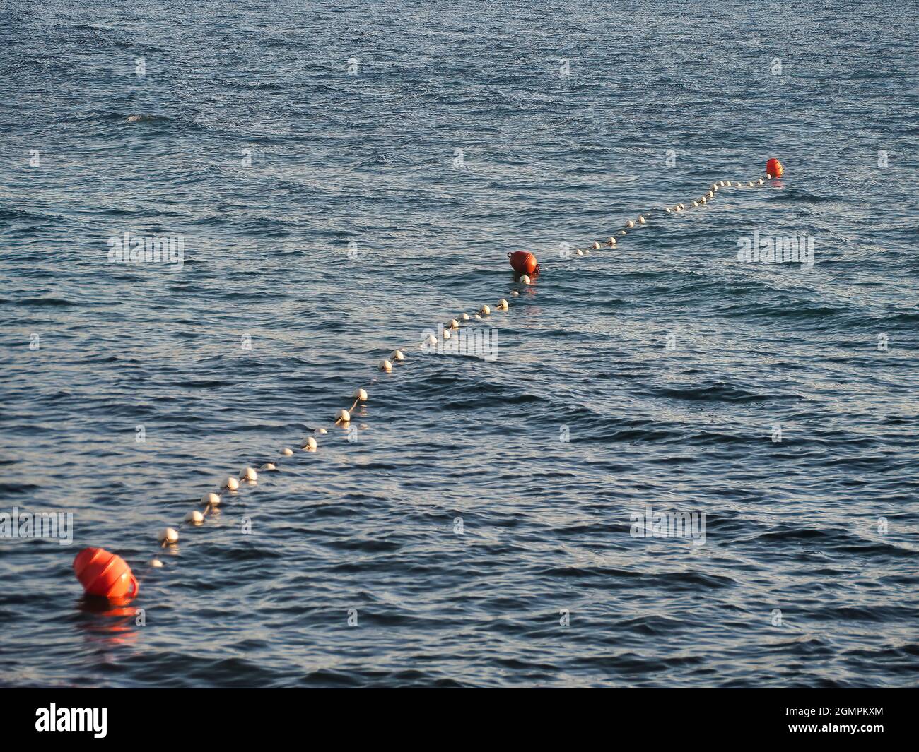 Scenic view of sea floaters n the surface of the water at summertime ...