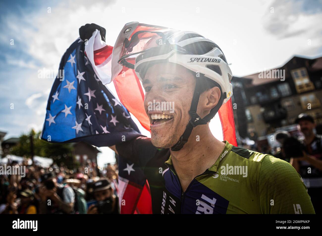 Christopher Blevins of USA celebrates a victory after the Mercedes Benz ...