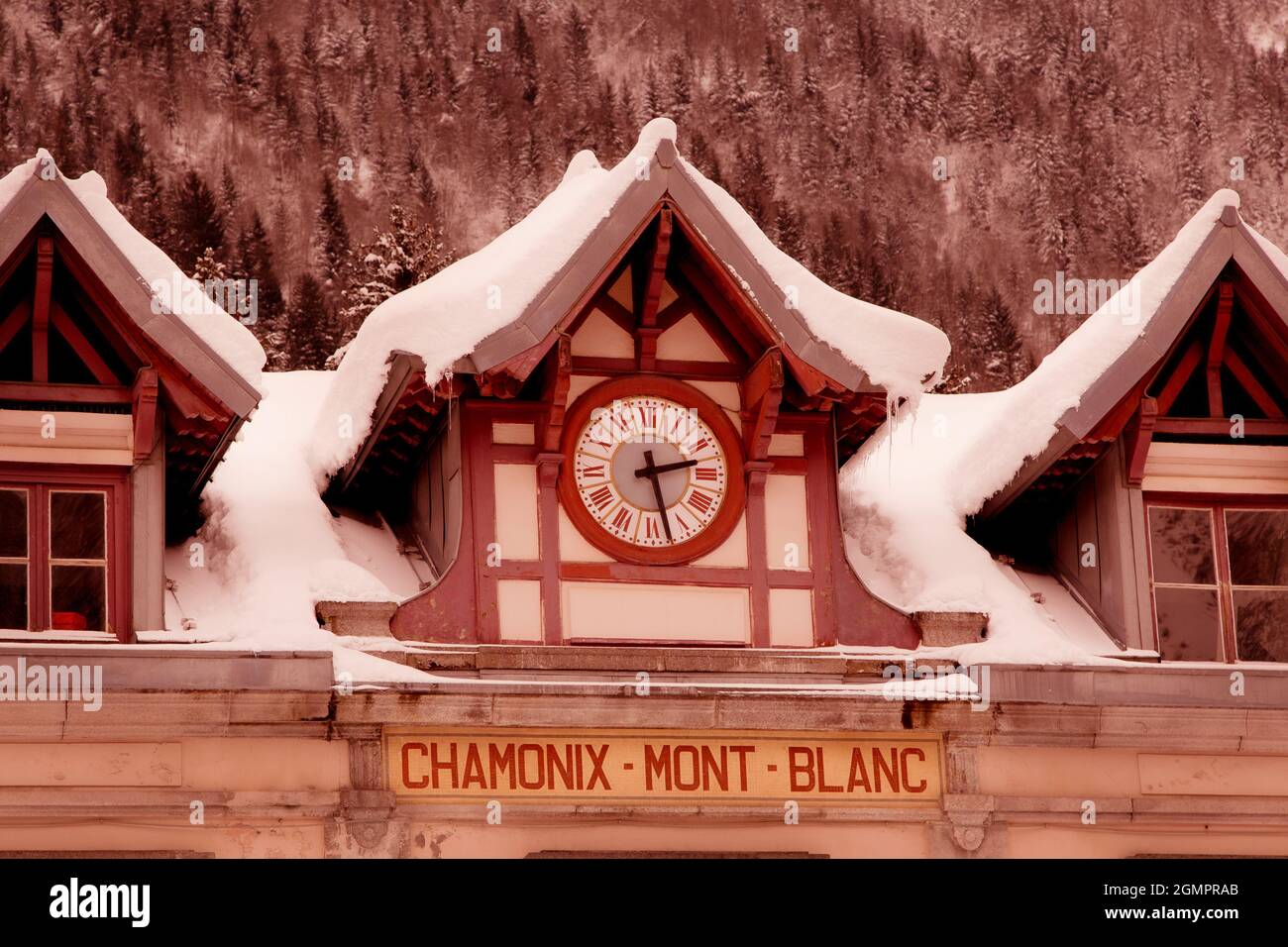 Chamonix Mont Blanc, France - January 25, 2015: Facade of Chamonix ...