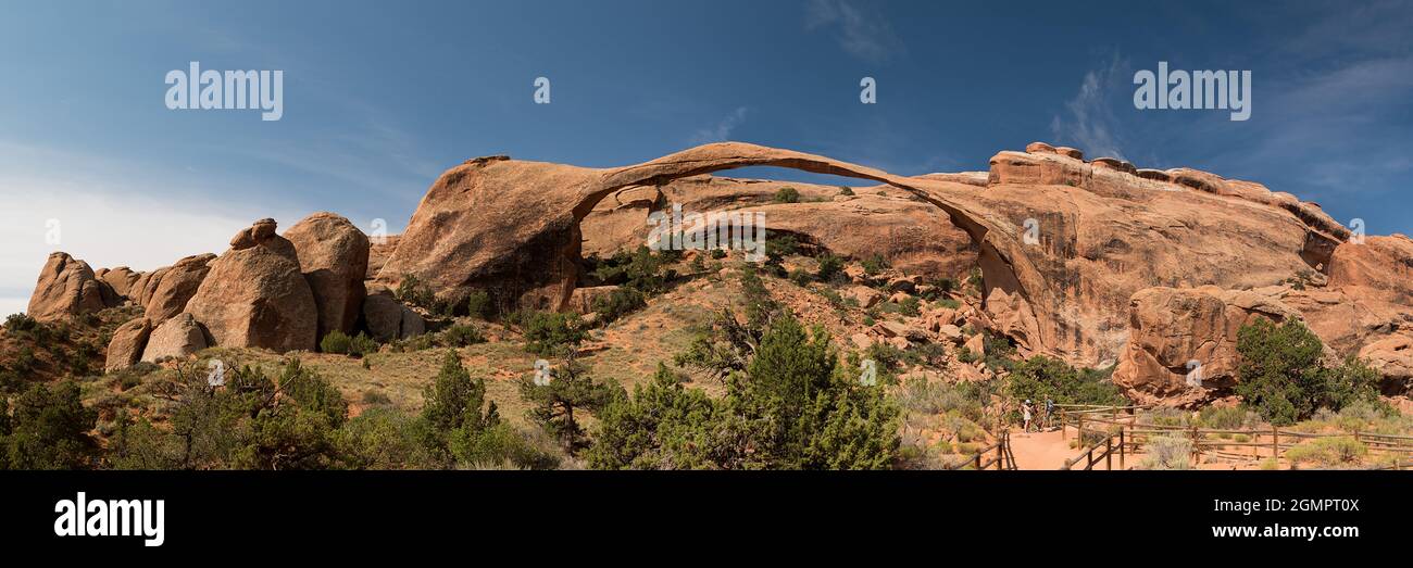 Utah panorama of Double arch at Arches National Park Stock Photo - Alamy
