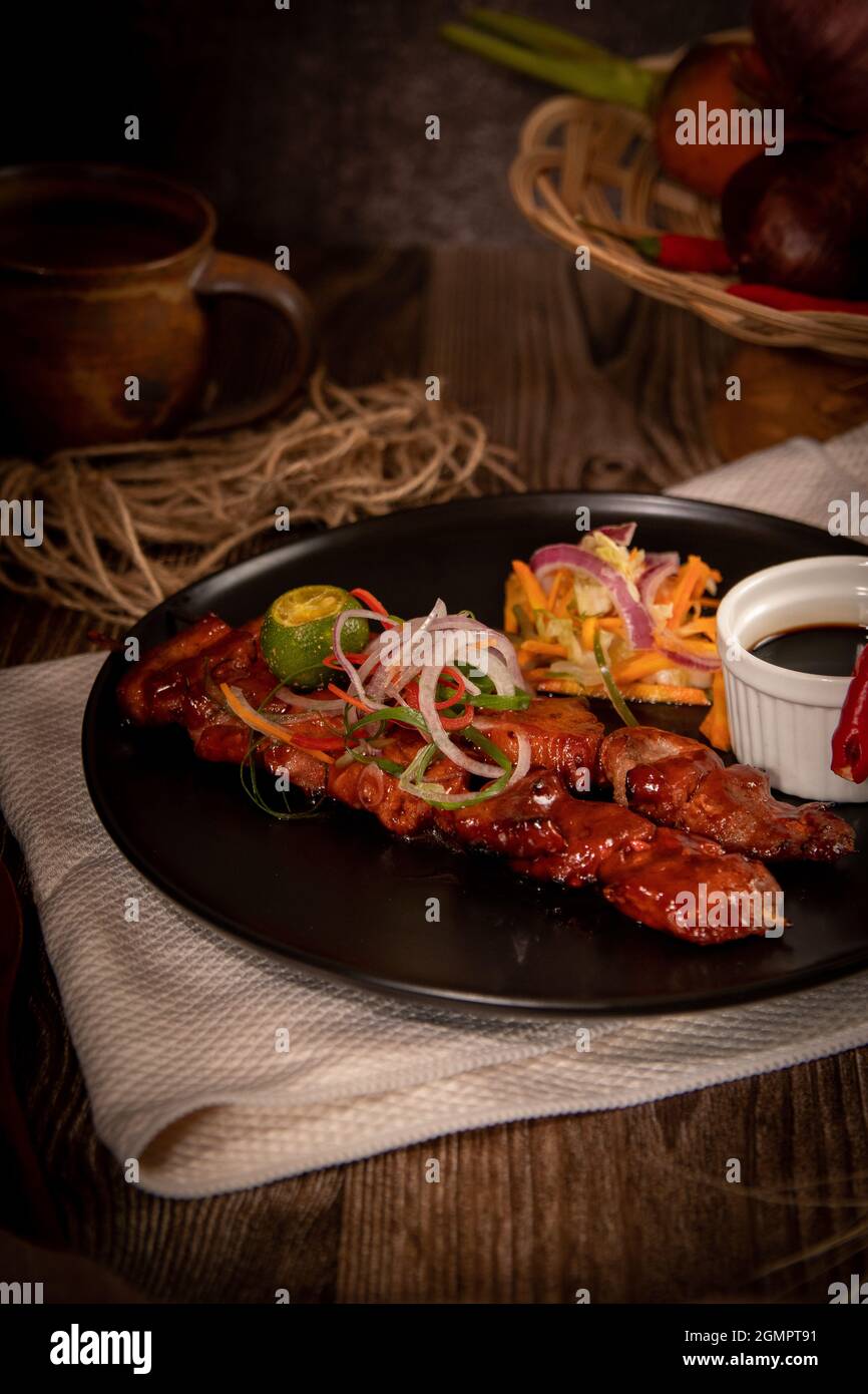 Vertical shot pork barbeque hi-res stock photography and images - Alamy