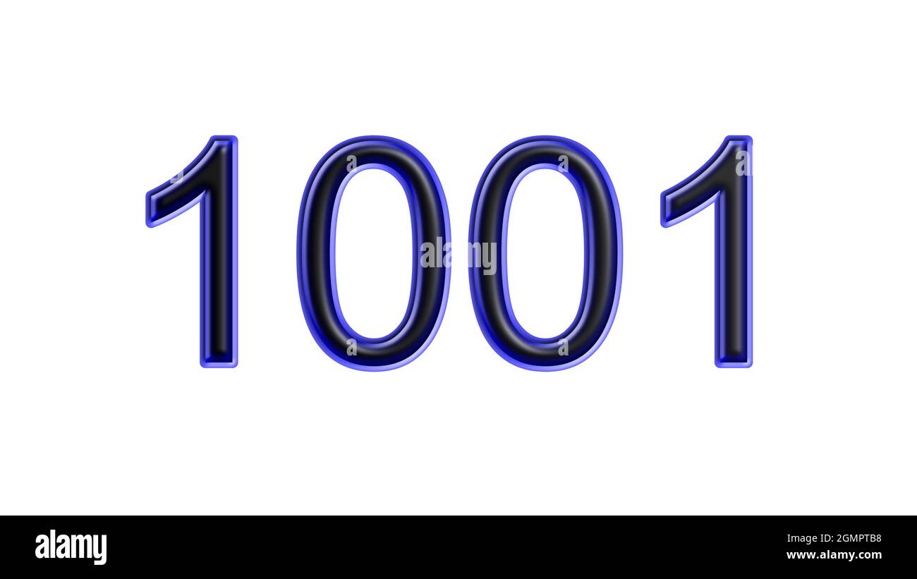 blue 1001 number 3d effect white background Stock Photo - Alamy