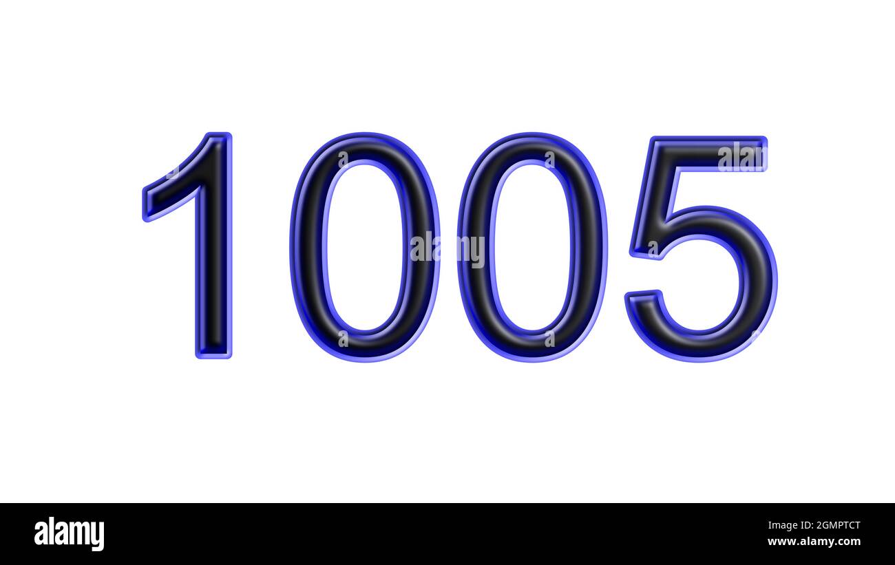 blue 1005 number 3d effect white background Stock Photo - Alamy