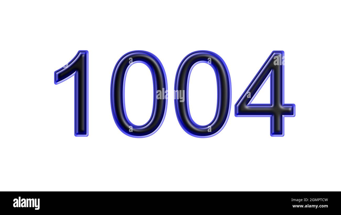 blue 1004 number 3d effect white background Stock Photo - Alamy