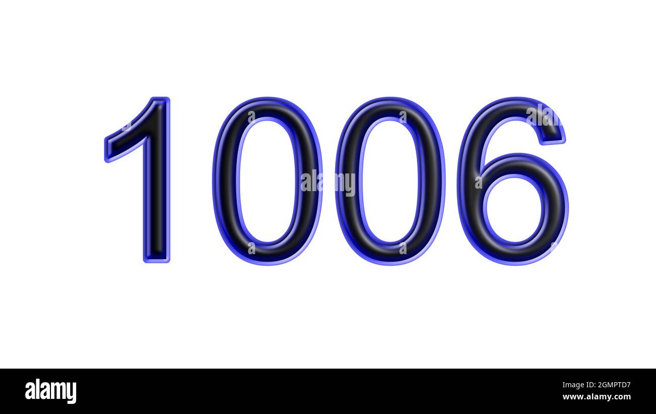 blue 1006 number 3d effect white background Stock Photo - Alamy
