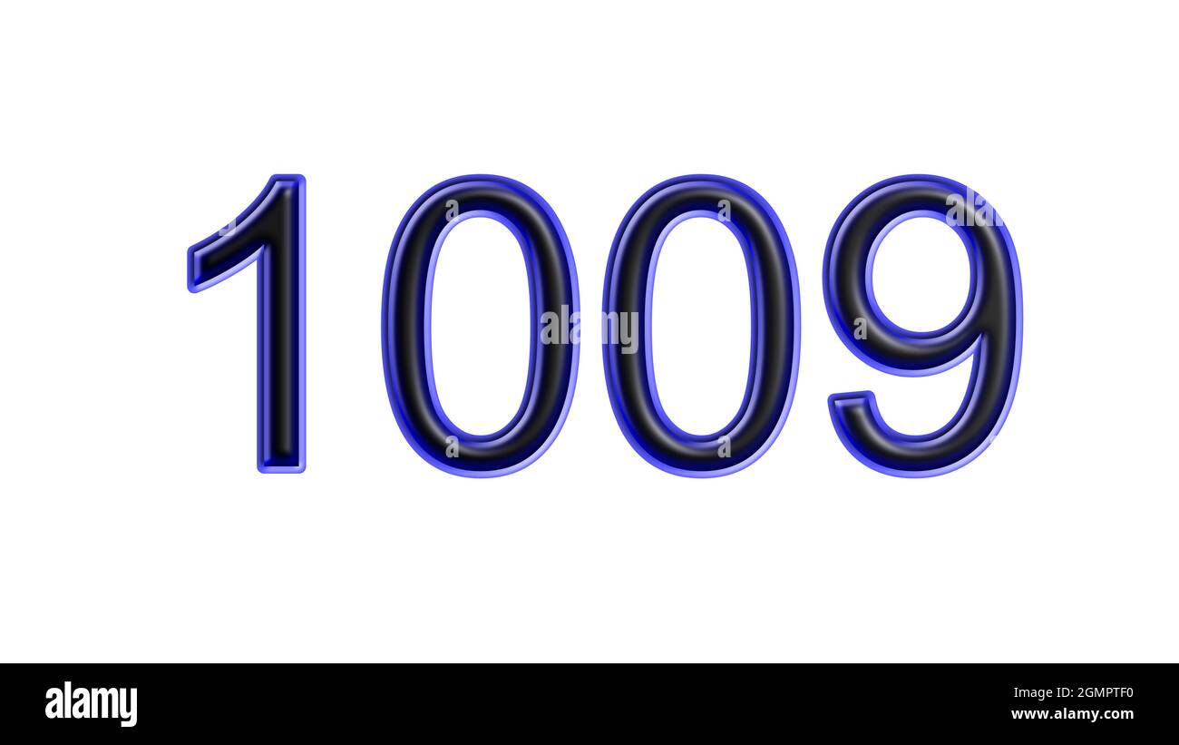 blue 1009 number 3d effect white background Stock Photo - Alamy