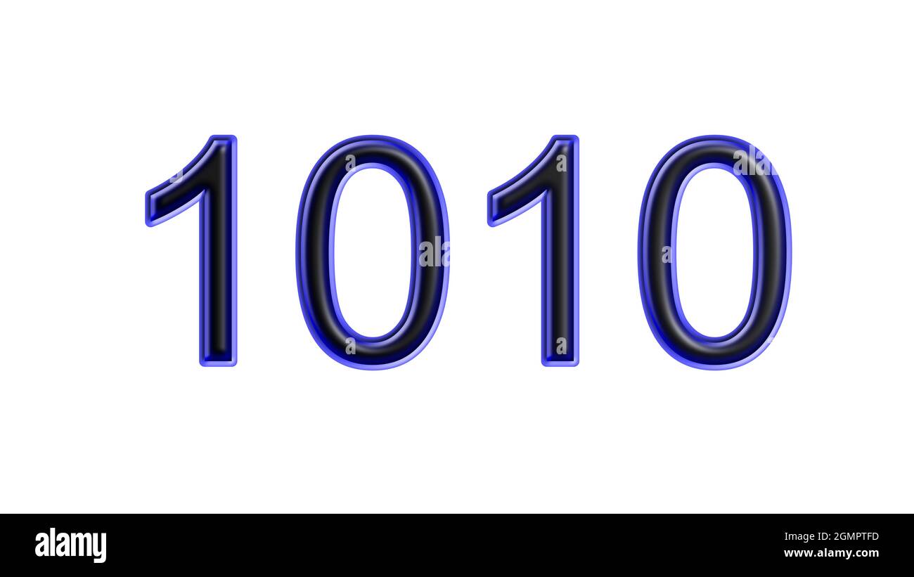 blue 1010 number 3d effect white background Stock Photo - Alamy