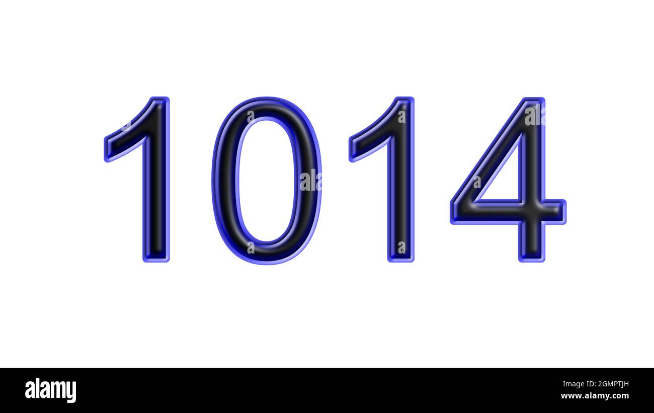 blue 1014 number 3d effect white background Stock Photo - Alamy