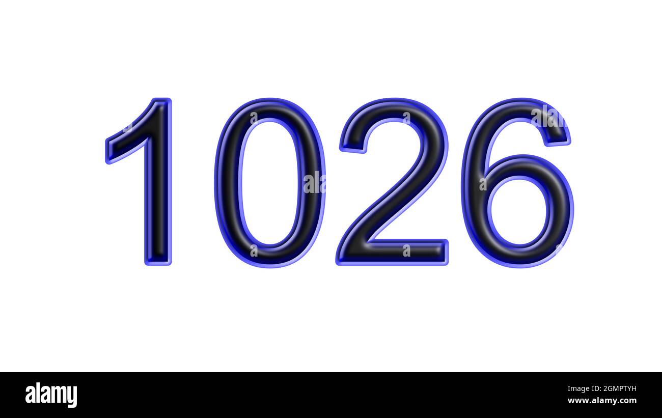 blue 1026 number 3d effect white background Stock Photo - Alamy