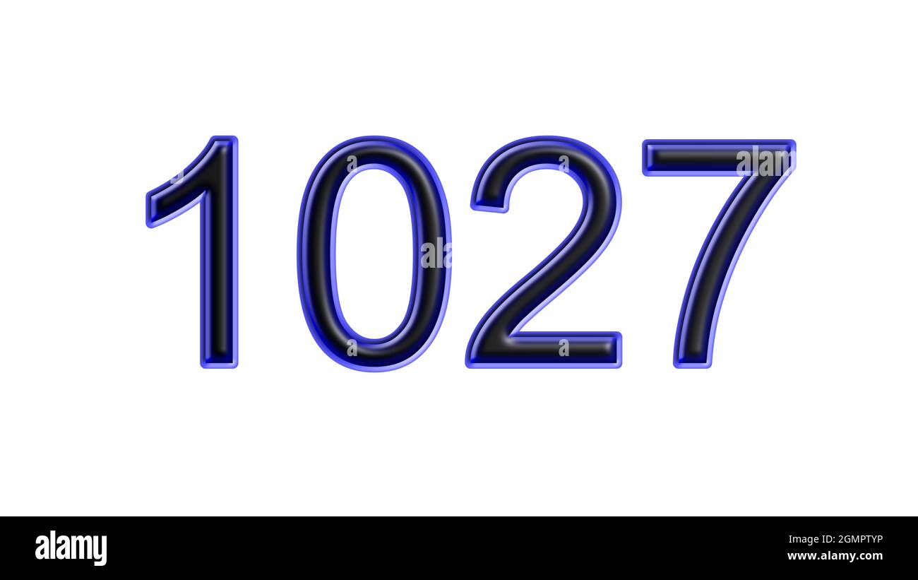 blue 1027 number 3d effect white background Stock Photo - Alamy