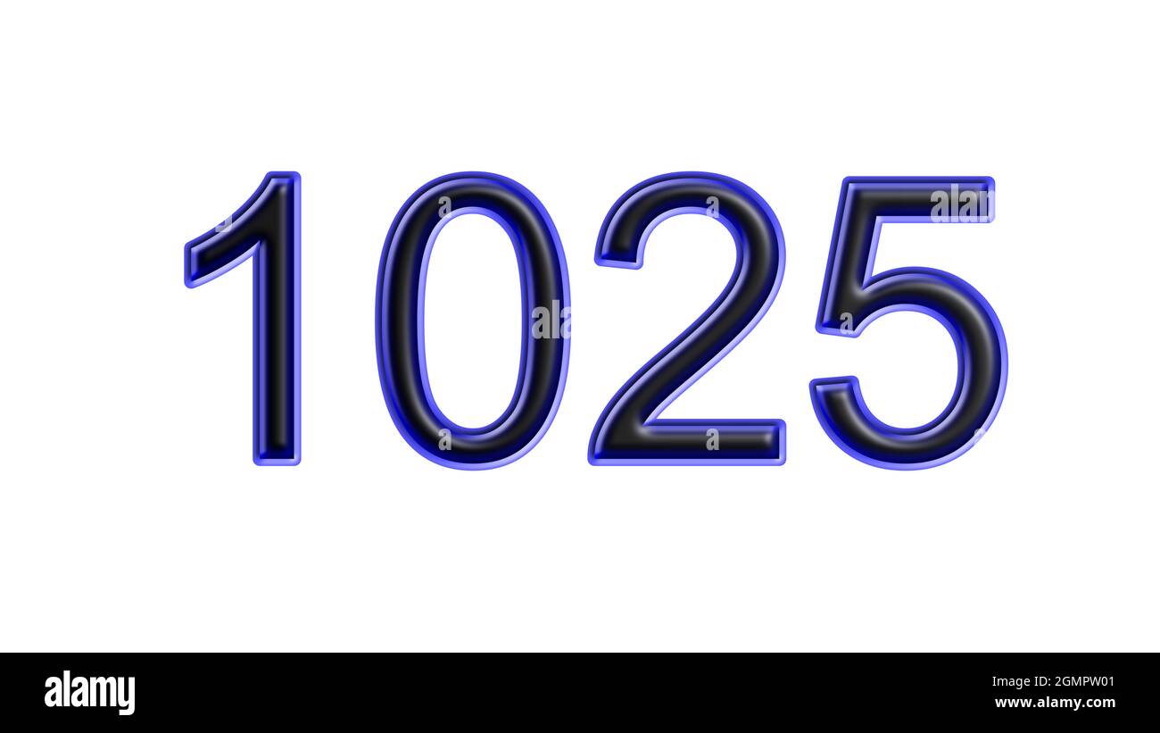 blue 1025 number 3d effect white background Stock Photo - Alamy