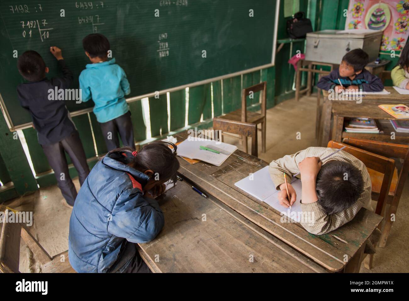 Sapa, Vietnam - April 14, 2016: Vietnamese school children in the ...