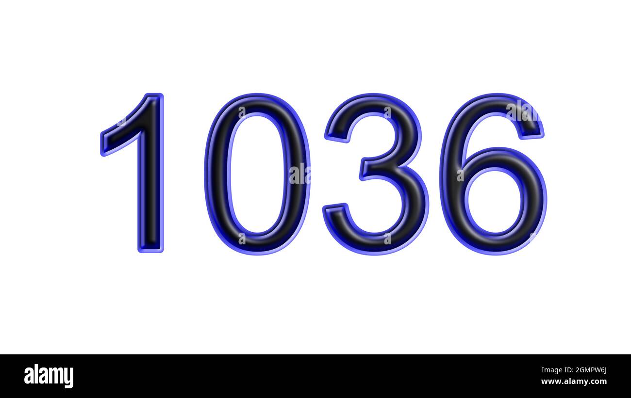 blue 1036 number 3d effect white background Stock Photo - Alamy