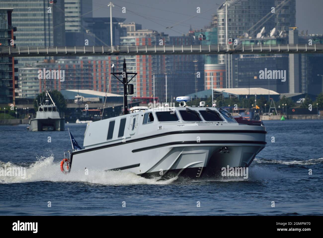 Royal Navy Officer Training Boat OTB-08 undertaking a demonstration in ...