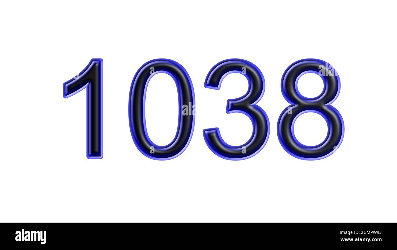 blue 1038 number 3d effect white background Stock Photo - Alamy