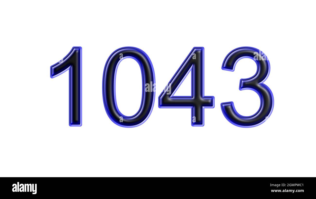 blue 1043 number 3d effect white background Stock Photo - Alamy