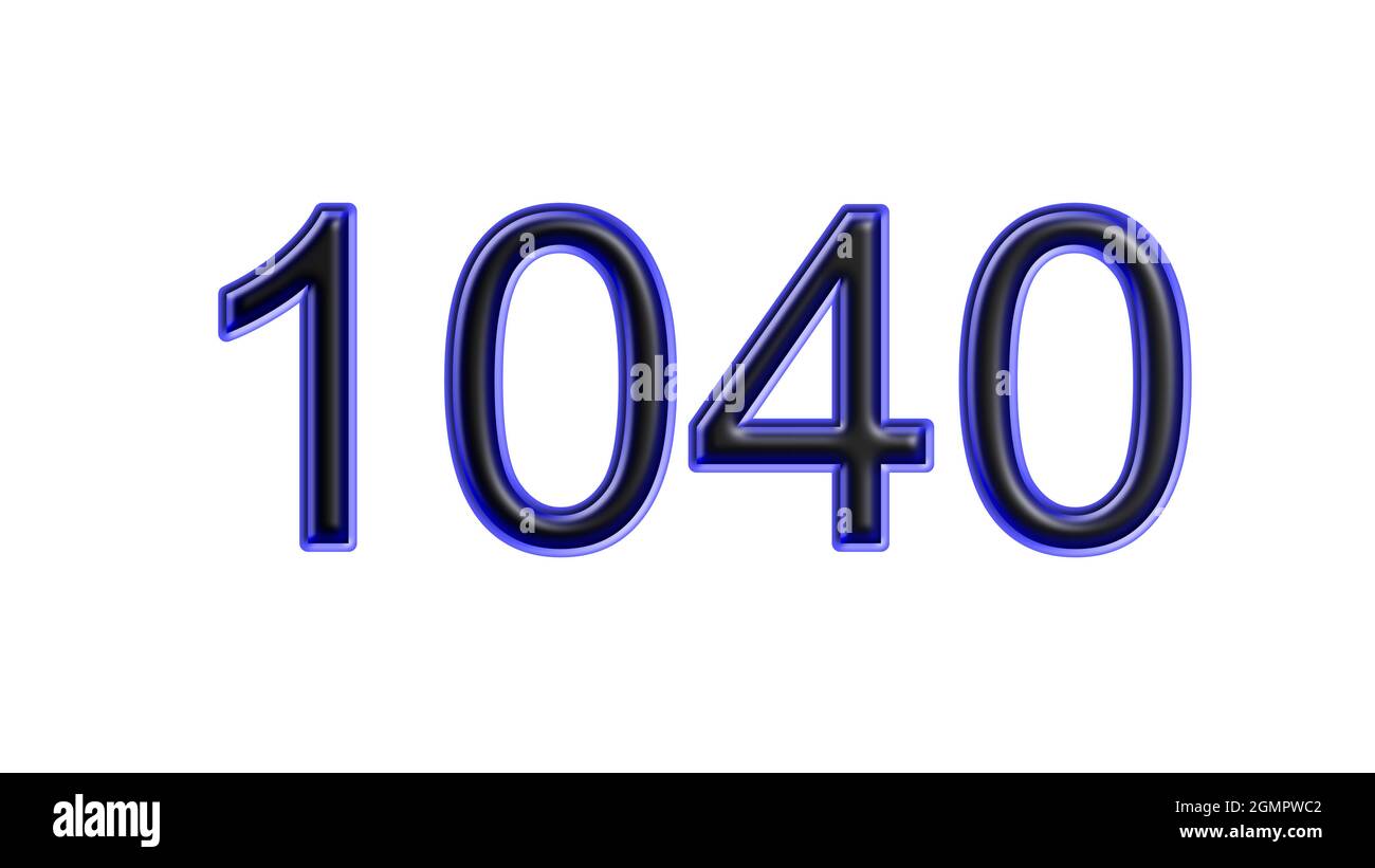 blue 1040 number 3d effect white background Stock Photo - Alamy