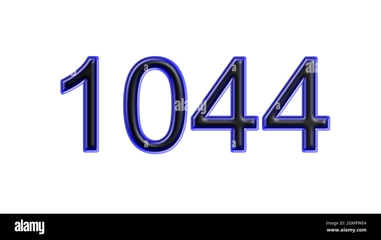 blue 1044 number 3d effect white background Stock Photo - Alamy