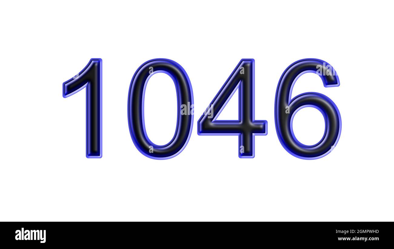 blue 1046 number 3d effect white background Stock Photo - Alamy