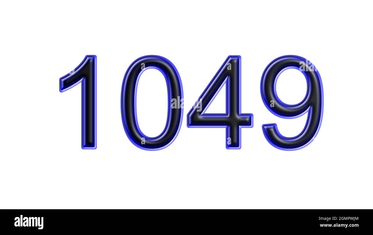 blue 1049 number 3d effect white background Stock Photo - Alamy