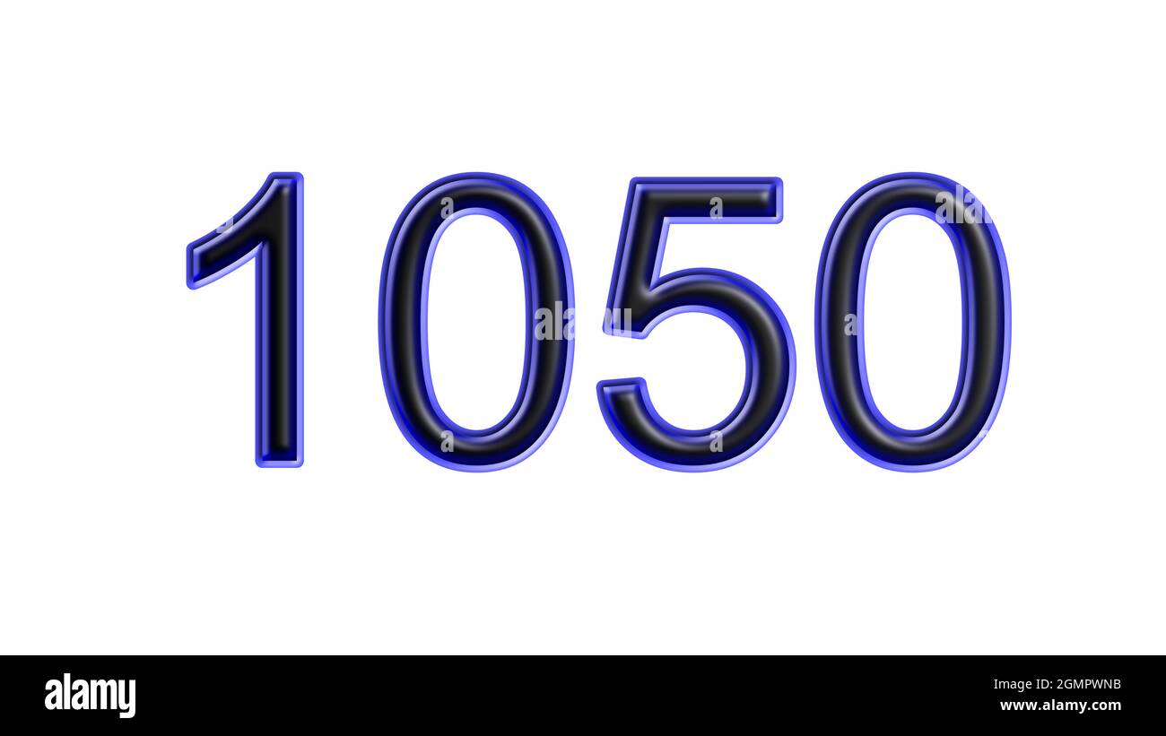 blue 1050 number 3d effect white background Stock Photo - Alamy