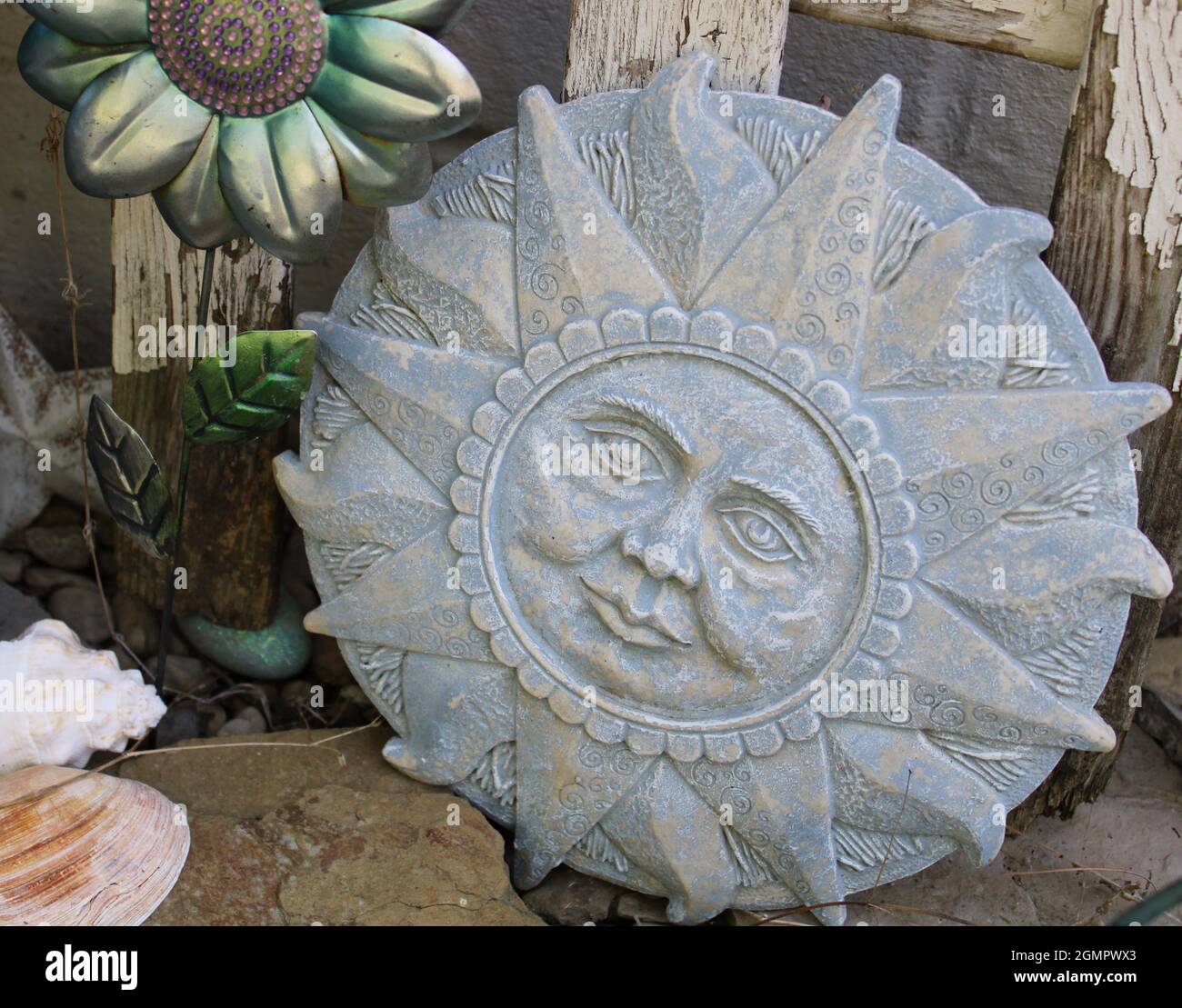 Rustic Sun moon star outside Stock Photo - Alamy