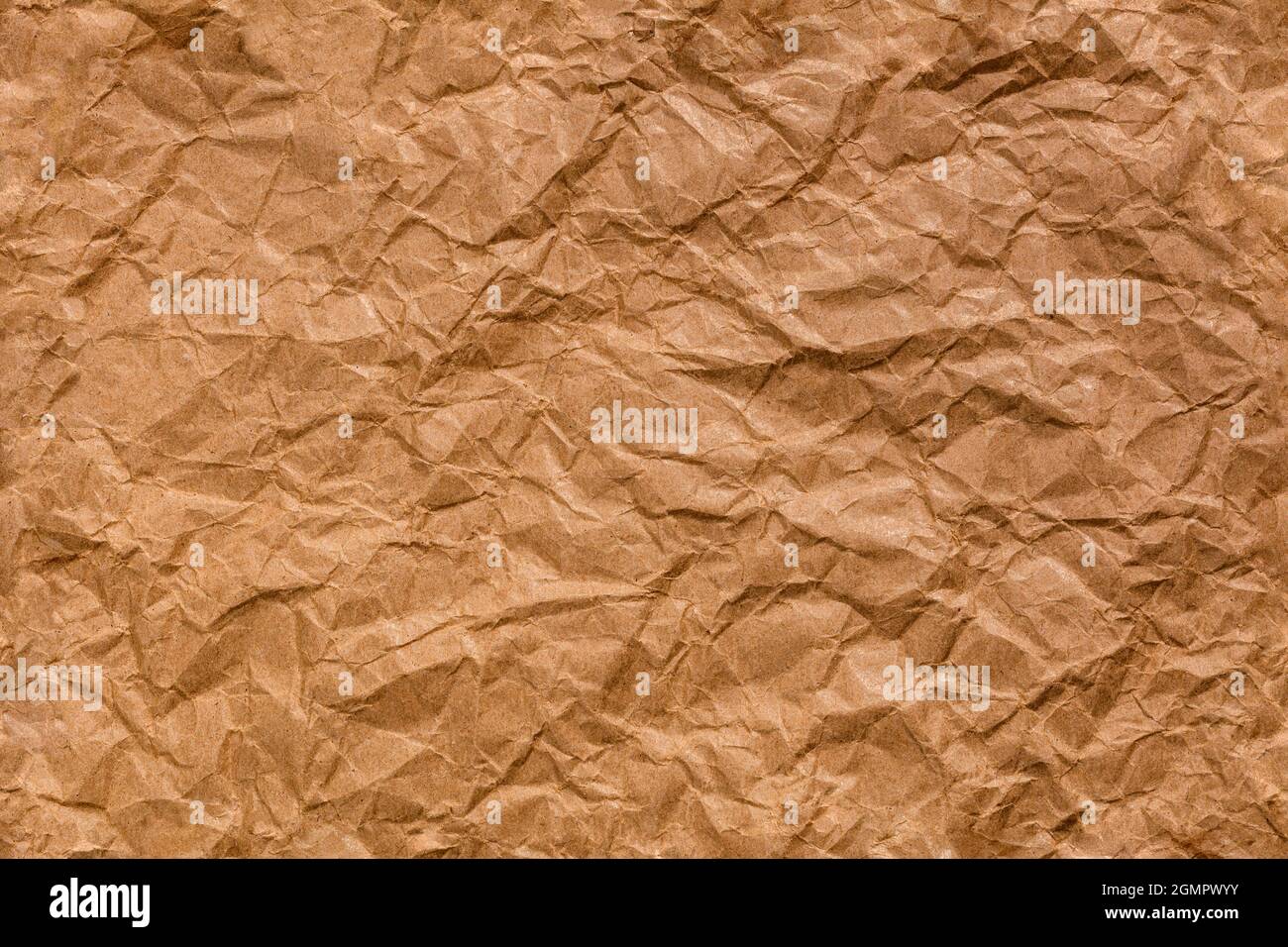 Ragged crumpled brown kraft paper seamless texture and full frame ...
