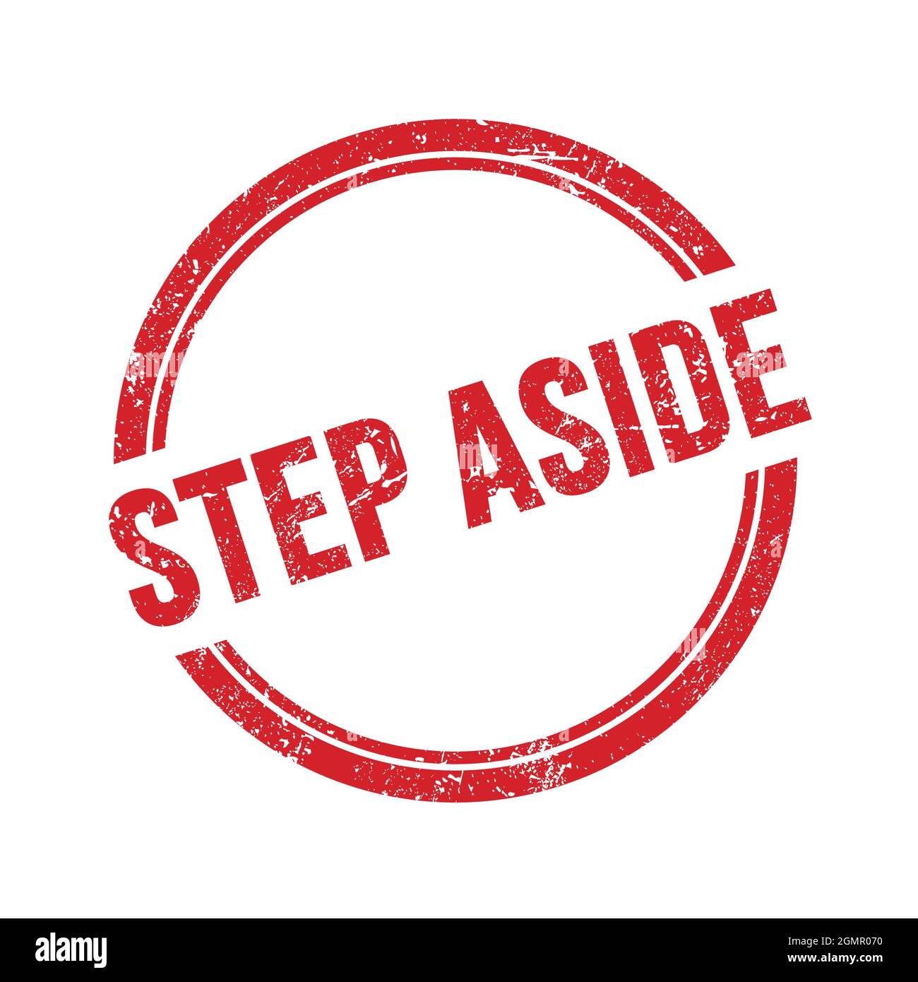 STEP ASIDE text written on red grungy vintage round stamp Stock Photo ...