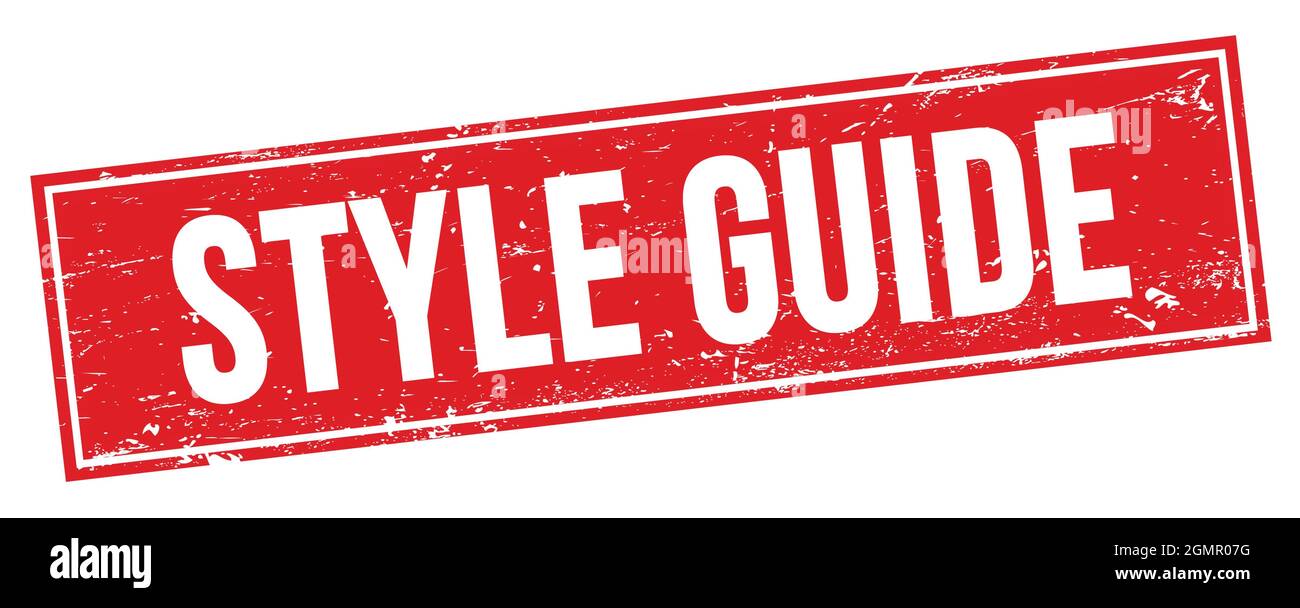 STYLE GUIDE text on red grungy rectangle stamp sign Stock Photo - Alamy