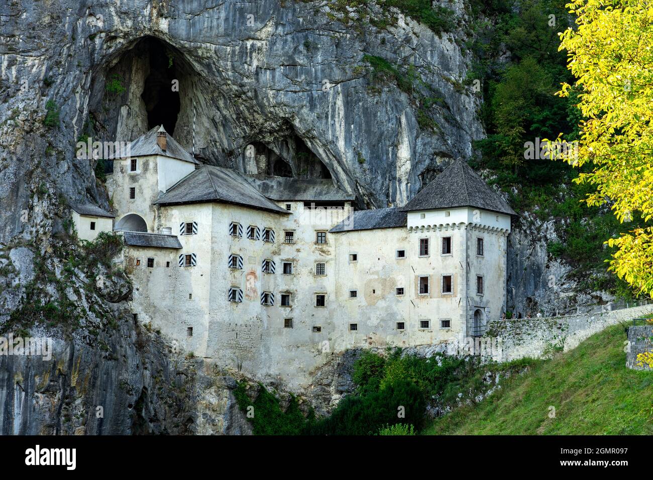 predjama castle built into a mountain in the nature near to postojna ...