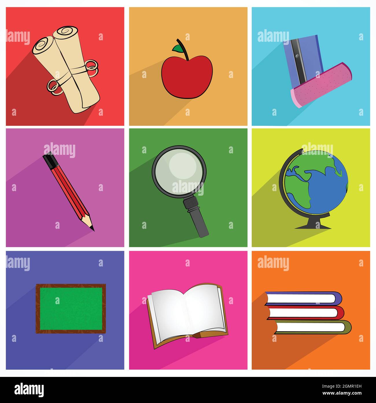 Stationary school supplies Cut Out Stock Images & Pictures - Alamy