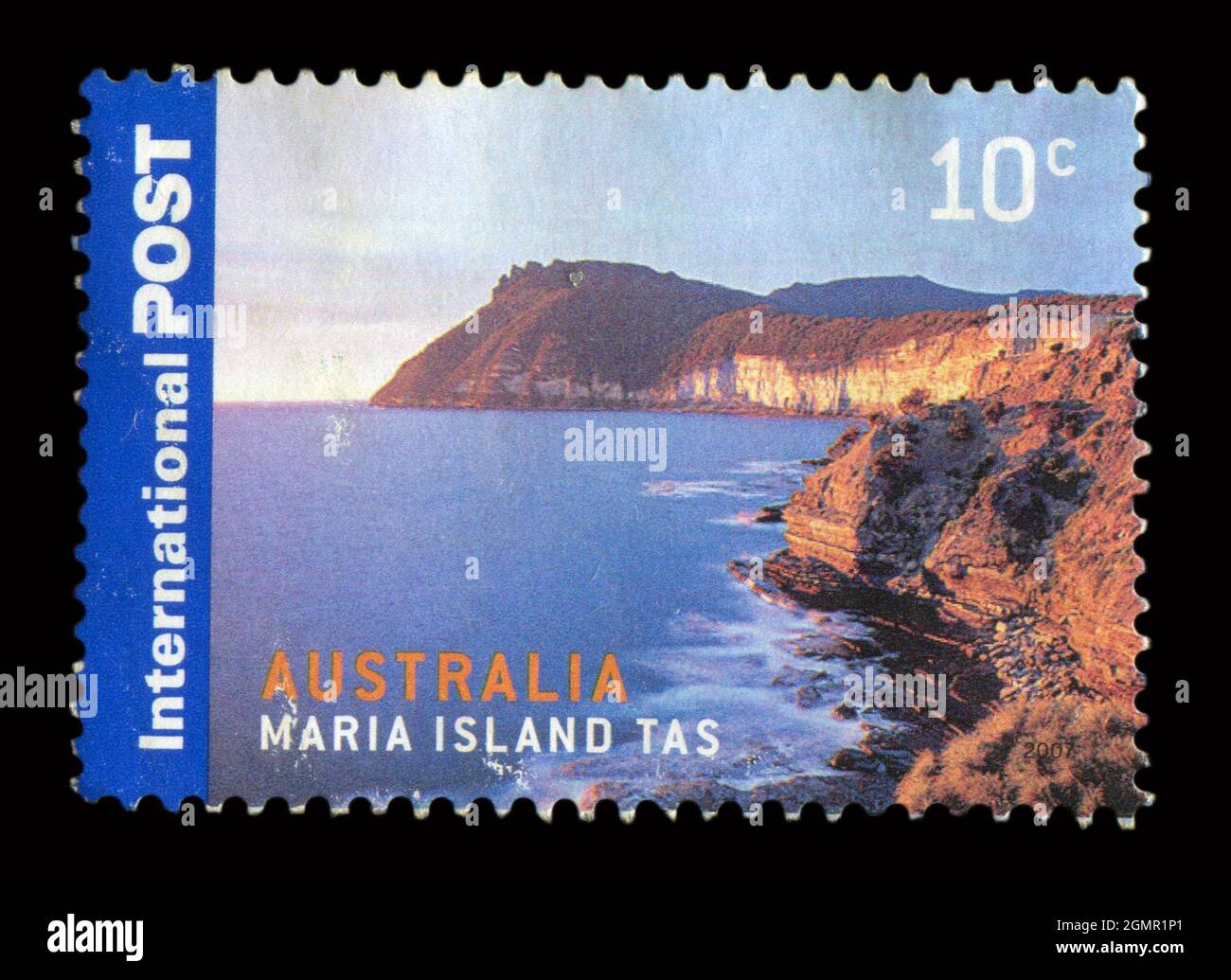 Stamp printed in Australia shows image of the Maria Island Tas, circa ...