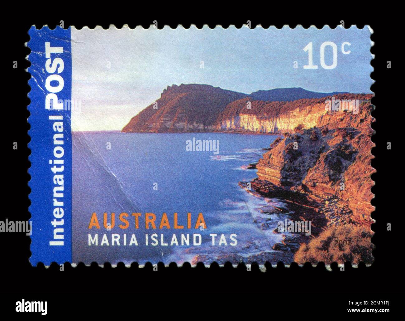 Stamp printed in Australia shows image of the Maria Island Tas, circa ...