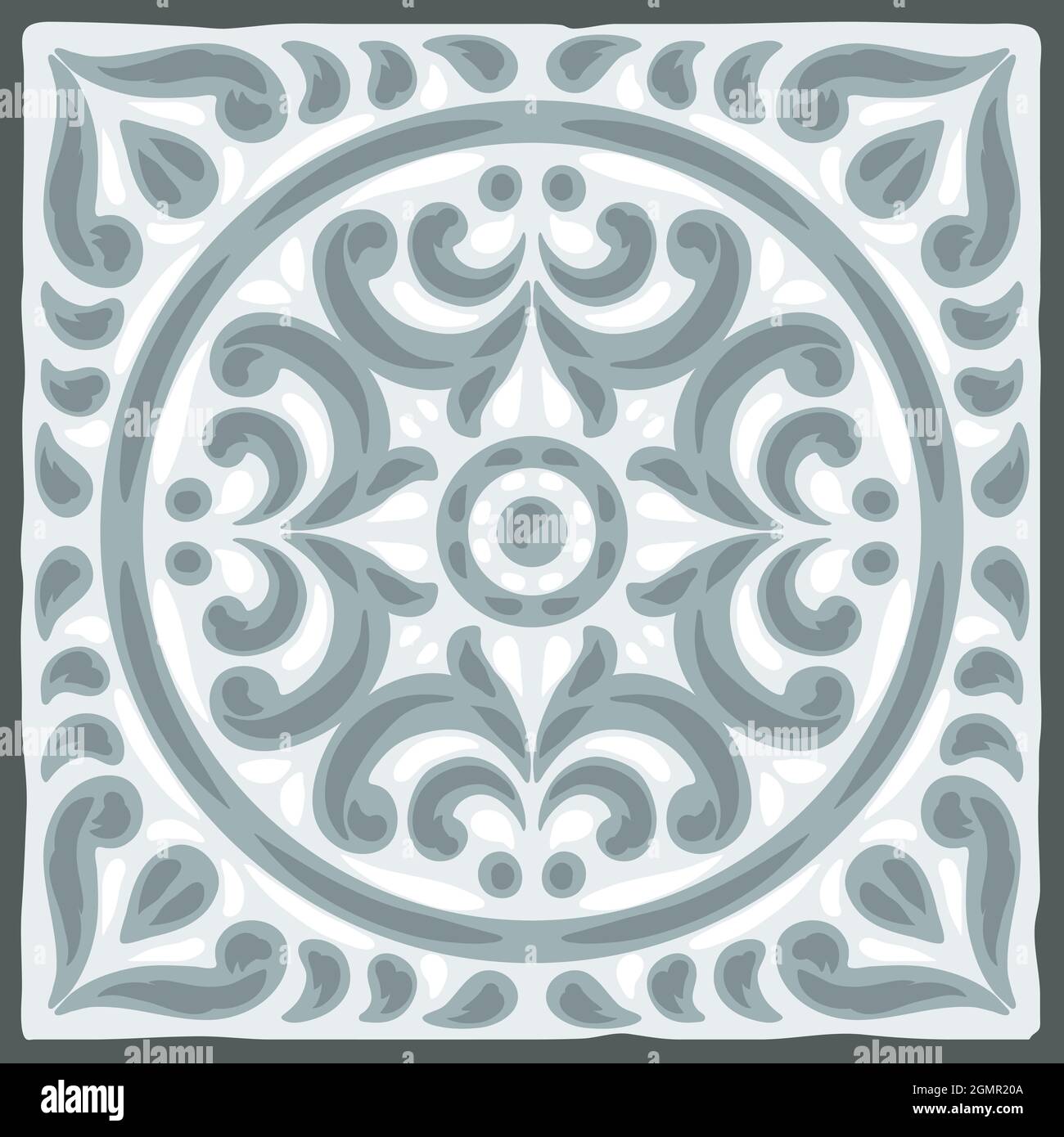 Portuguese azulejo ceramic tile pattern. Mediterranean traditional ...