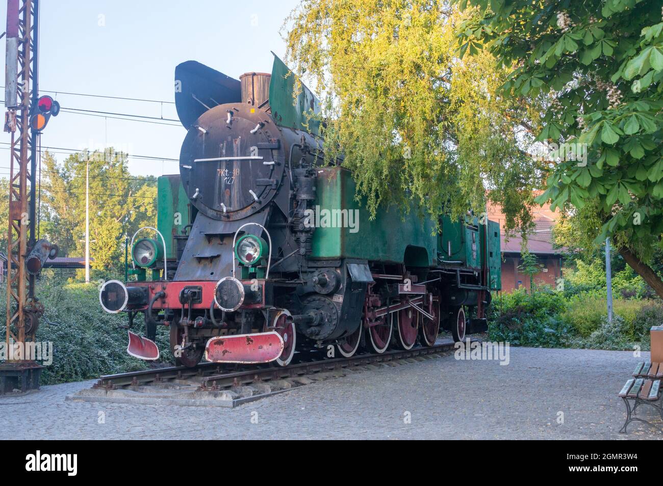 Opole, Poland - June 4, 2021: TKt48-127 steam locomotive at main ...