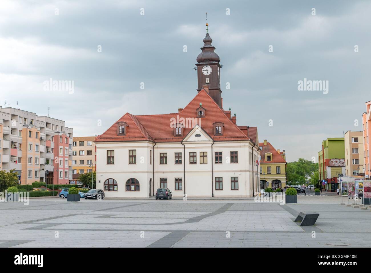 Lubin, Poland - June 1, 2021: Town hall of Lubin, built in 1768 in ...