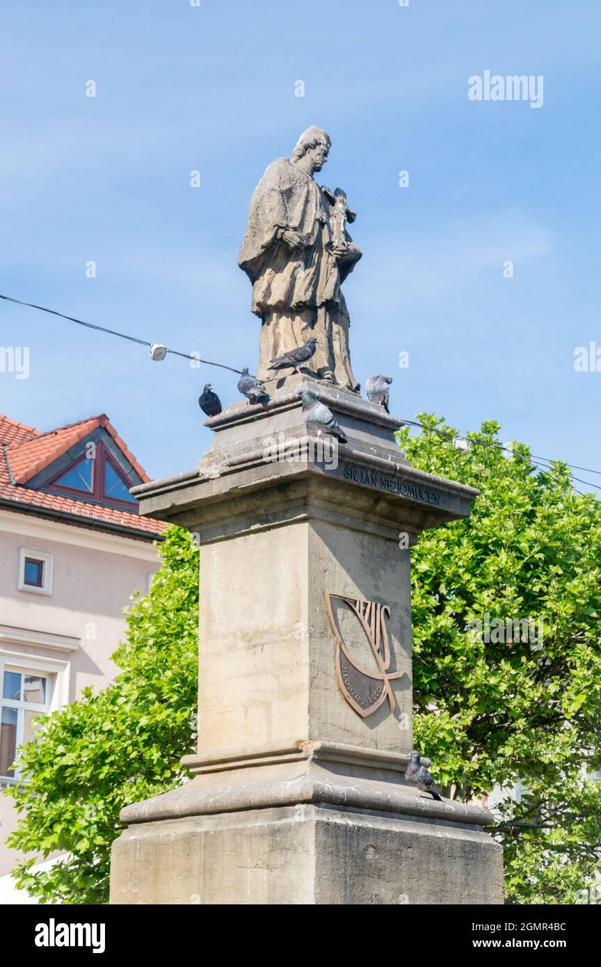 Rybnik, Poland - June 4, 2021: Beautiful sculpture of John of Nepomuk ...