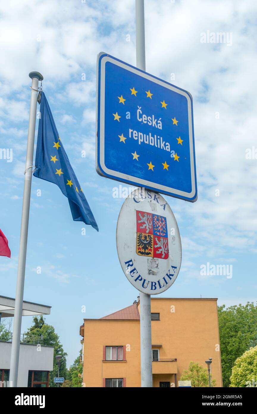 Cesky Tesin, Czech Republic - June 5, 2021: Czech Republic territorial ...