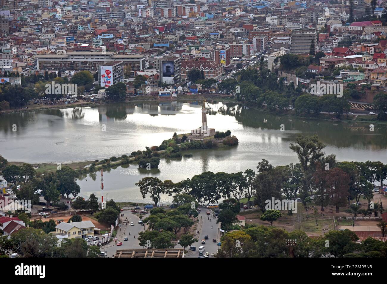 The artificial heart-shaped lake Anosy in Antananarivo the capital of ...