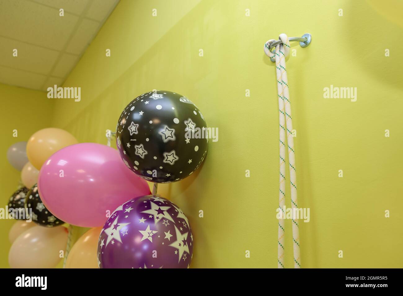 Inflatable party balloons in the room. Celebration of the solemn date ...