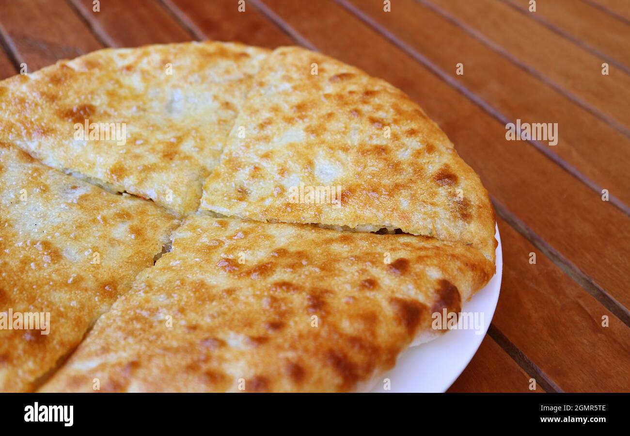 Plate of Kubdari, a Flat Bread Stuffed with Spiced Beef, Flavorful ...